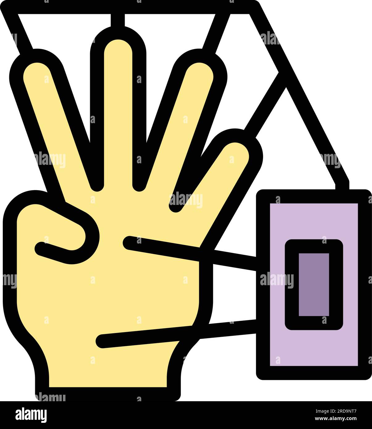 Hand identification icon outline vector. Scan fingerprint. Biometric ...