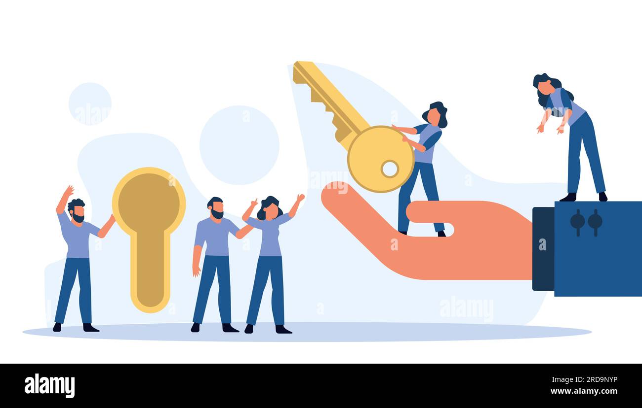 Key achievement business takeaway concept vector illustration success solution. Strategy ...