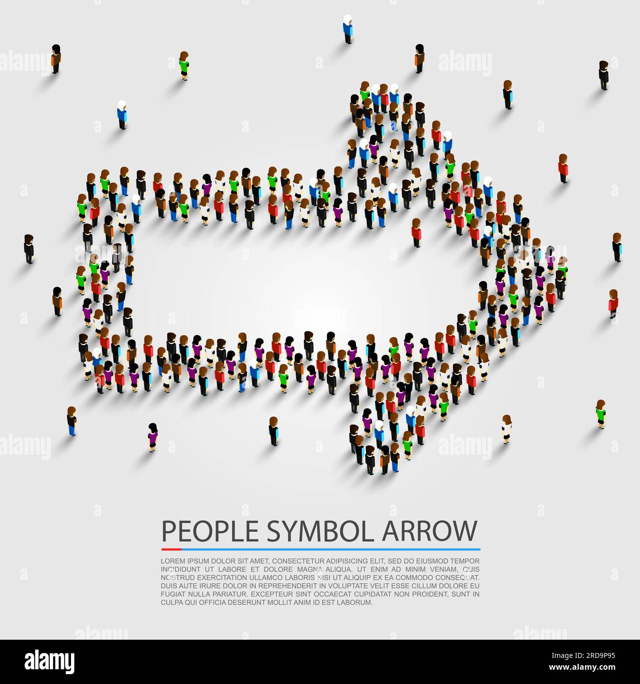 People arrow isometric, Arrow group sign , Vector illustration Stock ...