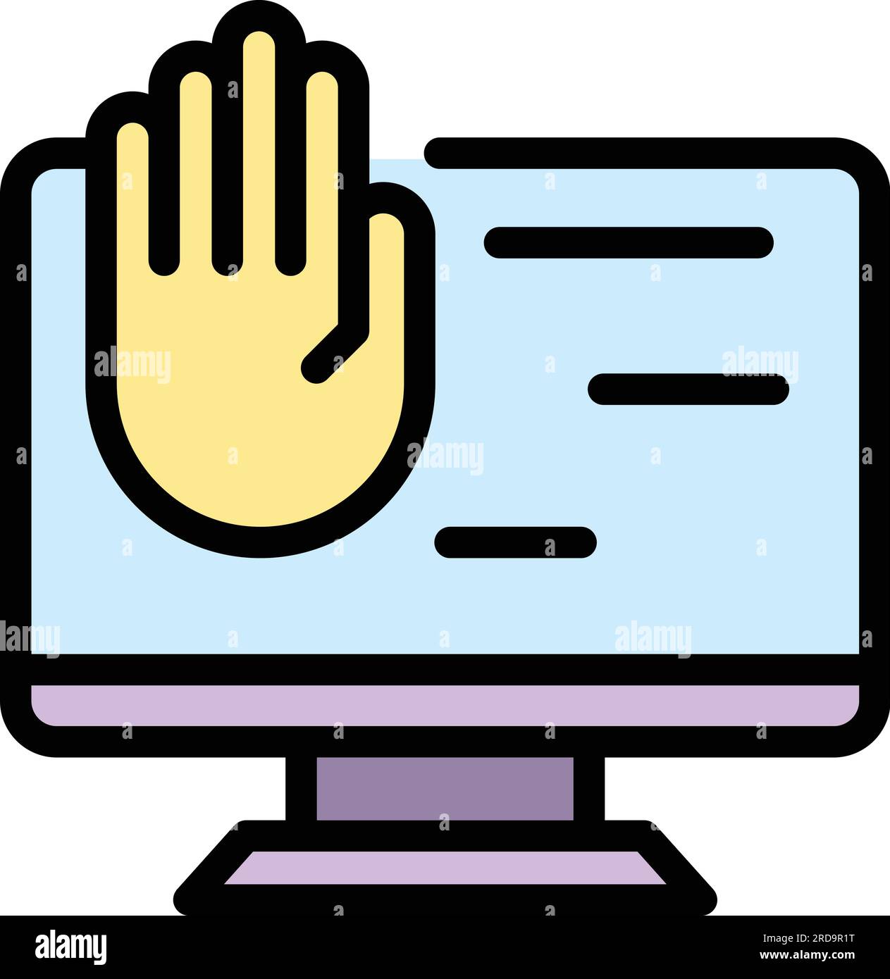 Computer palm scanning icon outline vector. Hand recognition. Biometric ...
