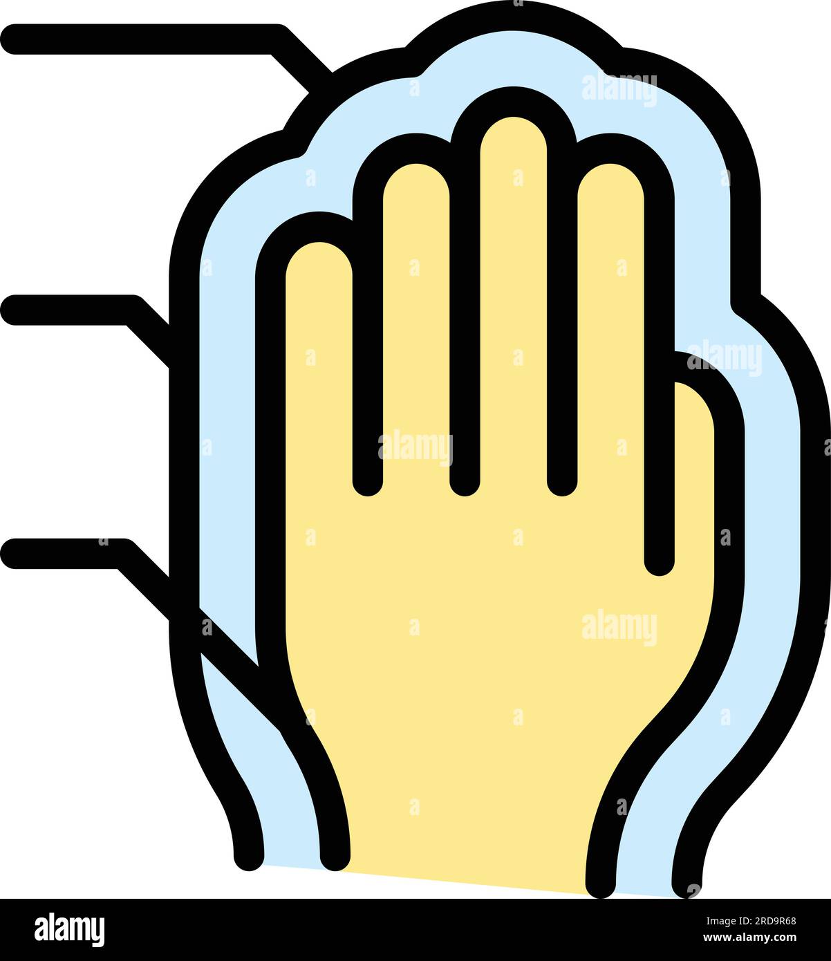 Palm Authorization Icon Outline Vector Biometric Recognition