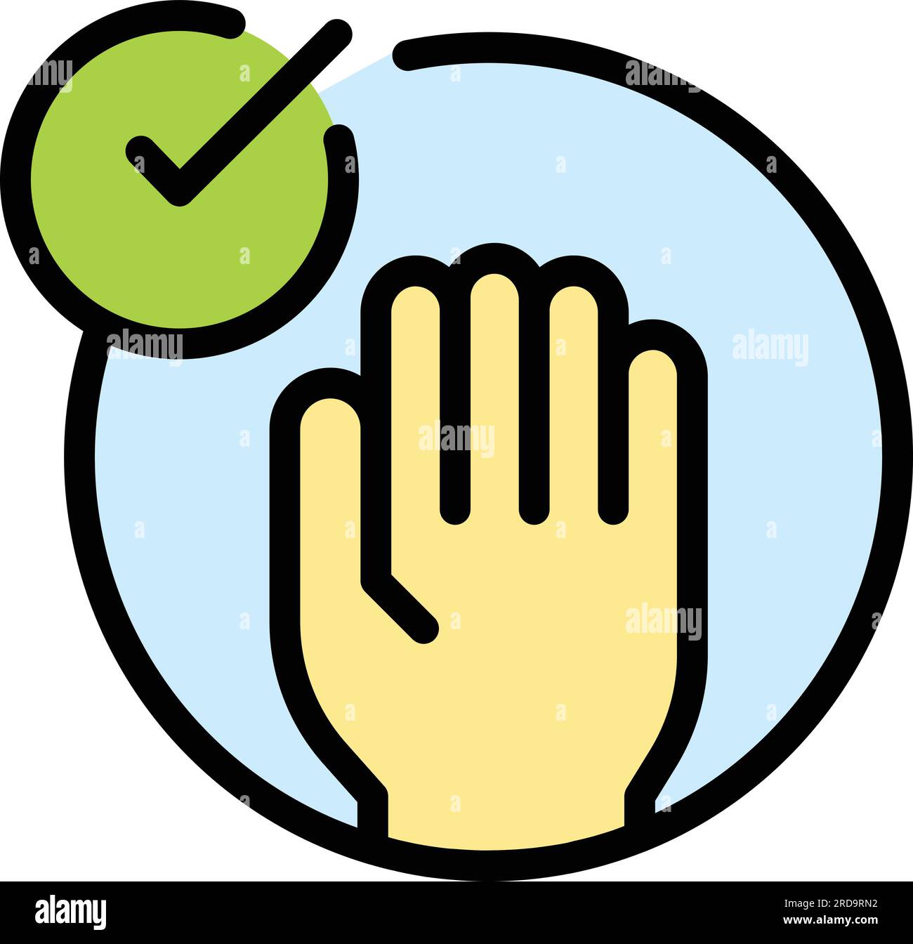 Accept palm id icon outline vector. Biometric recognition. Scan hand ...