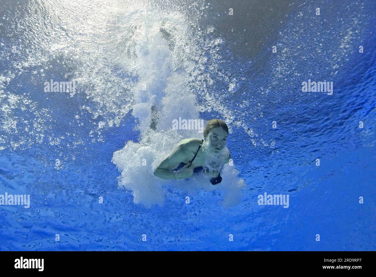 Michelle Heimberg of Switzerland competes during the women's 3m ...