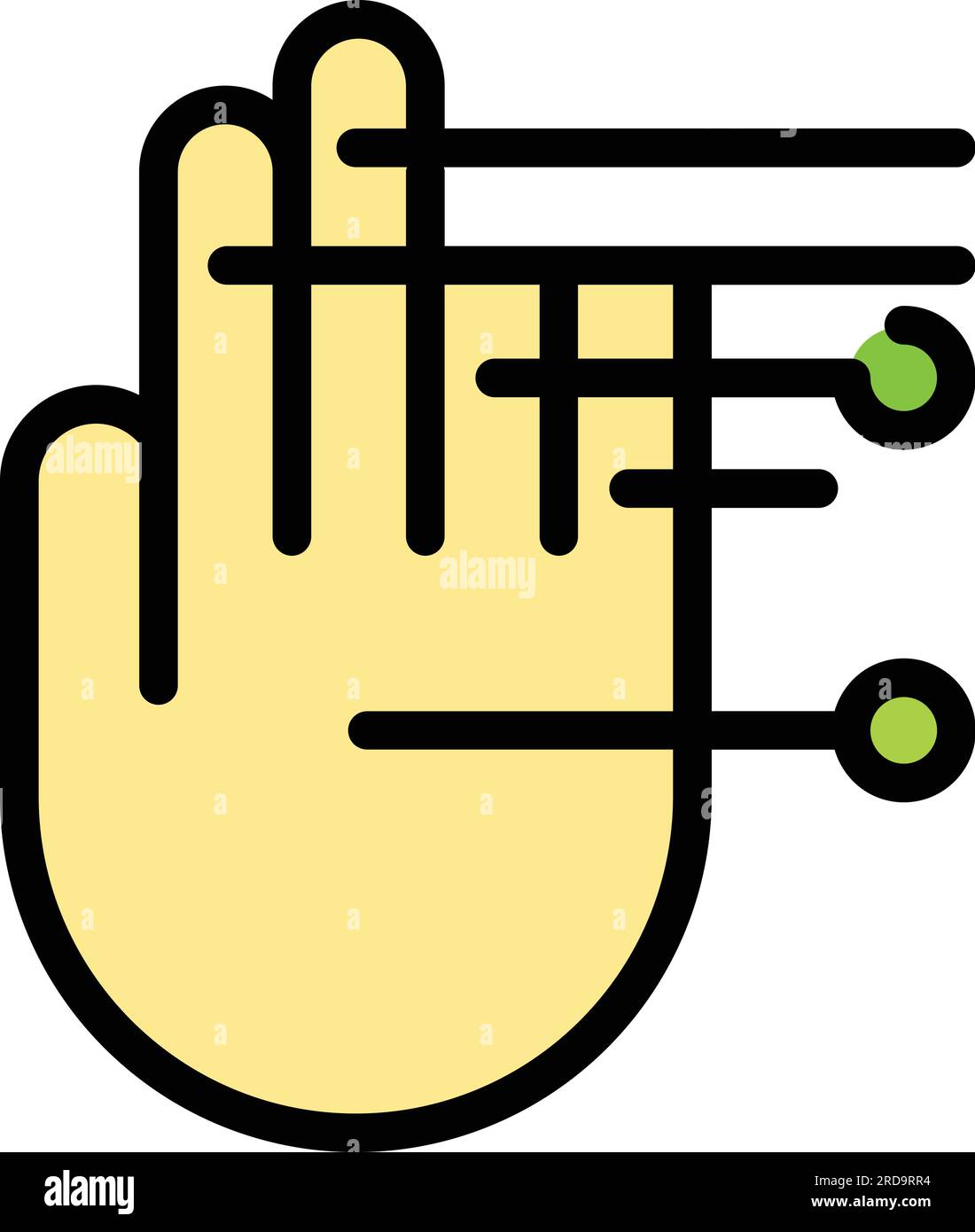 Access palm scanning icon outline vector. Biometric recognition. Hand ...