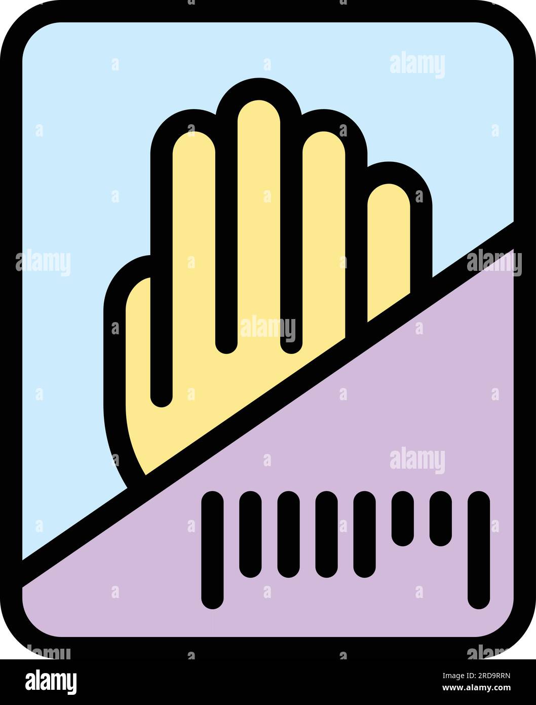 Hand recognition icon outline vector. Biometric scan. Sensor ...