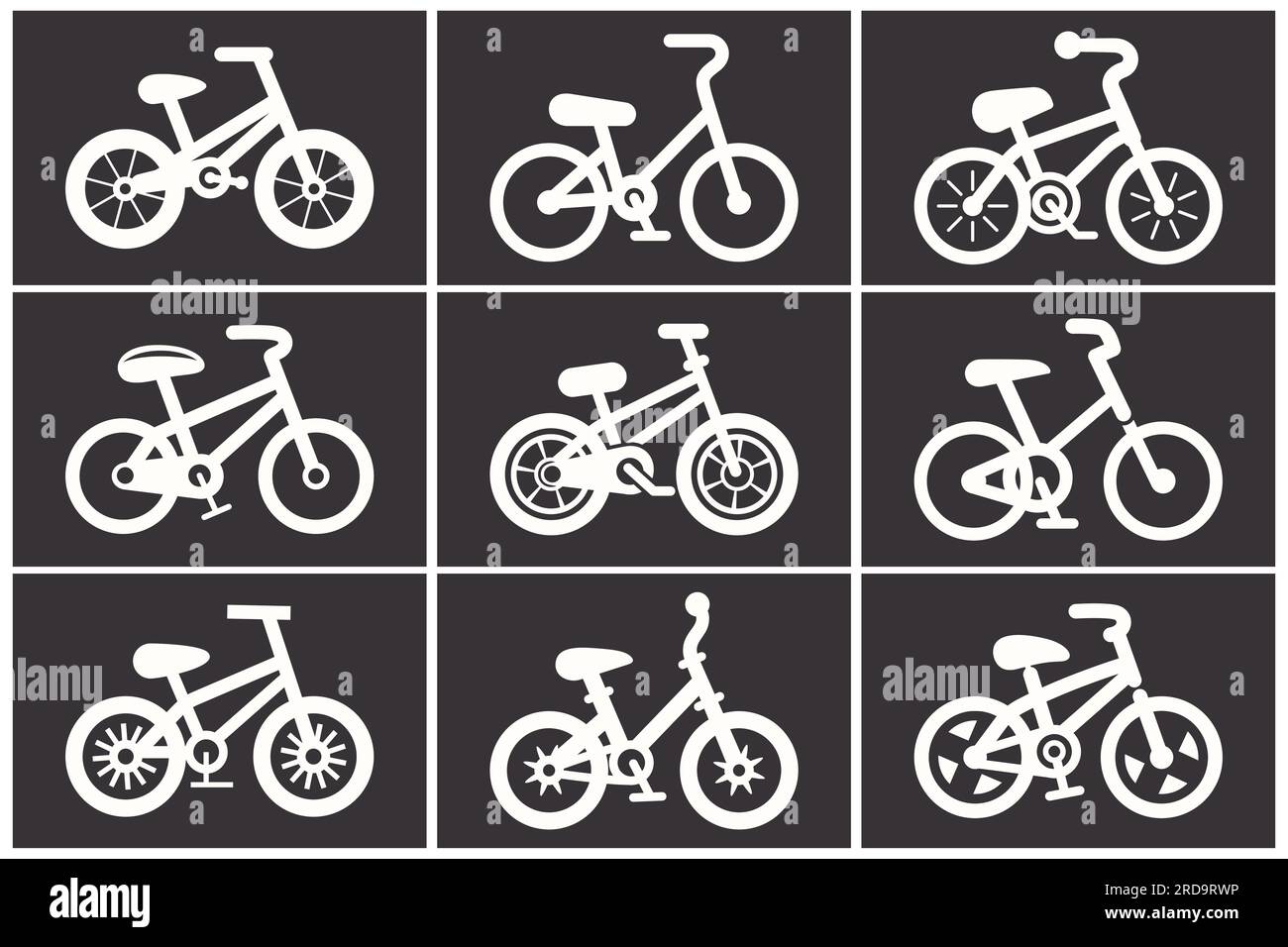 Vector Black Bicycle Icon Set. Simple Minimalistic Vector Bike Icon ...