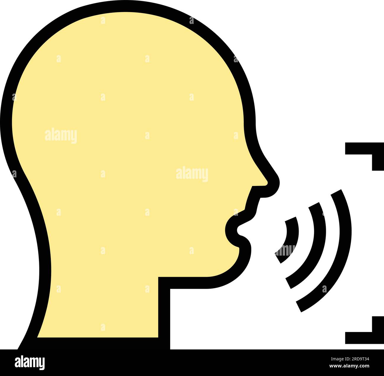 Speech Scanning Icon Outline Vector Voice Recognition Audio Command
