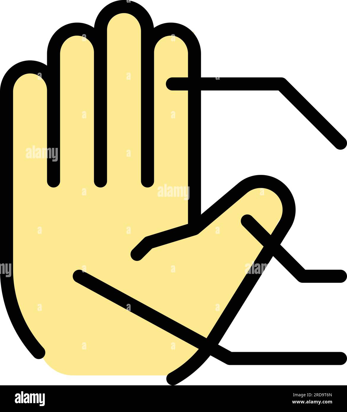 Palm Recognition Icon Outline Vector Biometric Scan Access Security