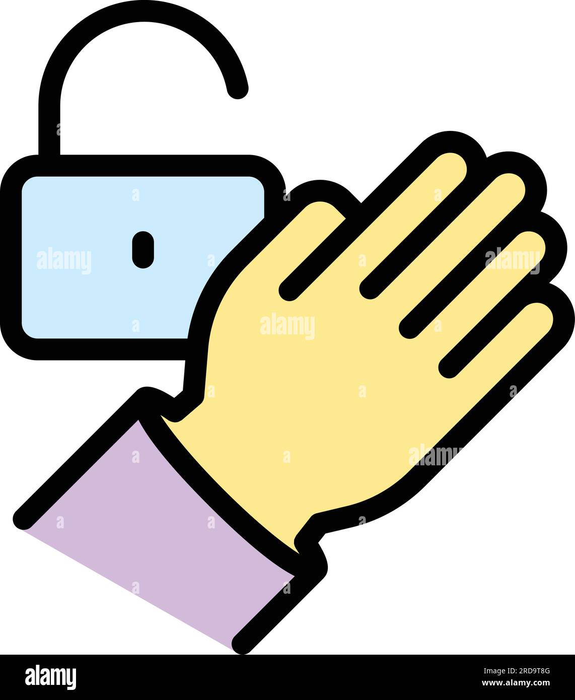 Lock palm scanning icon outline vector. Biometric scan. Identity ...