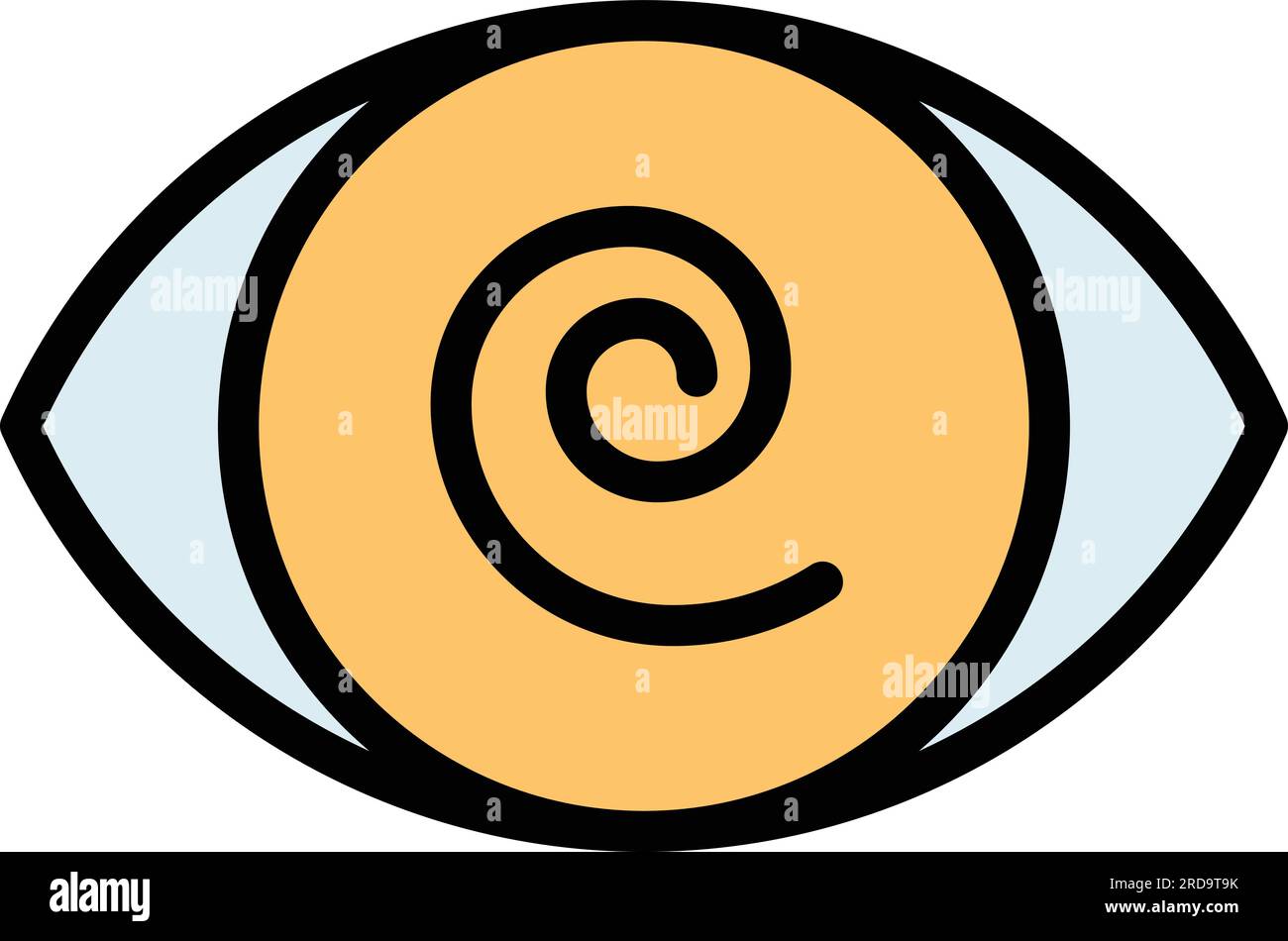 Dizzy eye icon outline vector. Head sick. Fatigue feeling color flat ...