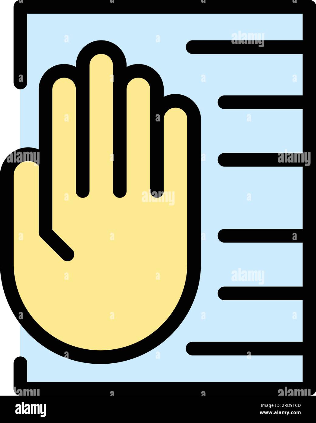 Palm Scanning System Icon Outline Vector Hand Scan Biometric