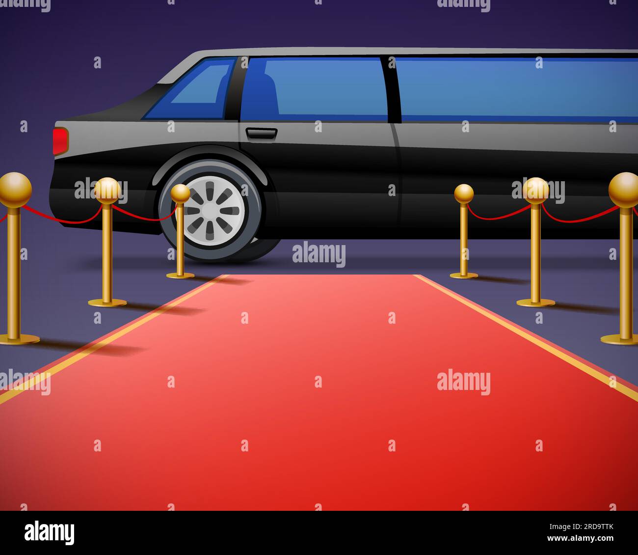 Red event carpet isolated on a black background. Vector illustration ...