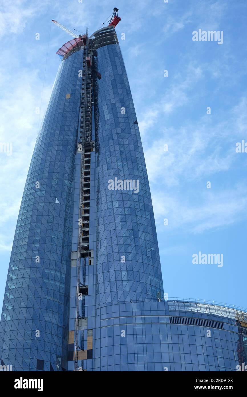 Crown Tower at Barangaroo nearing completion, a close shot of its ...