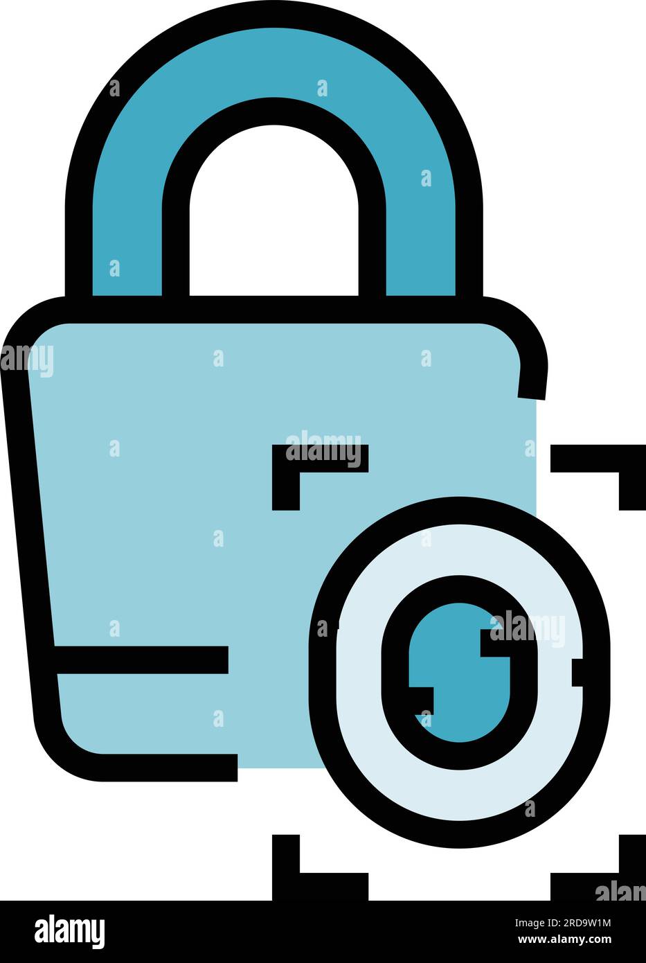 Digital lock icon outline vector. Privacy data. Personal identification ...