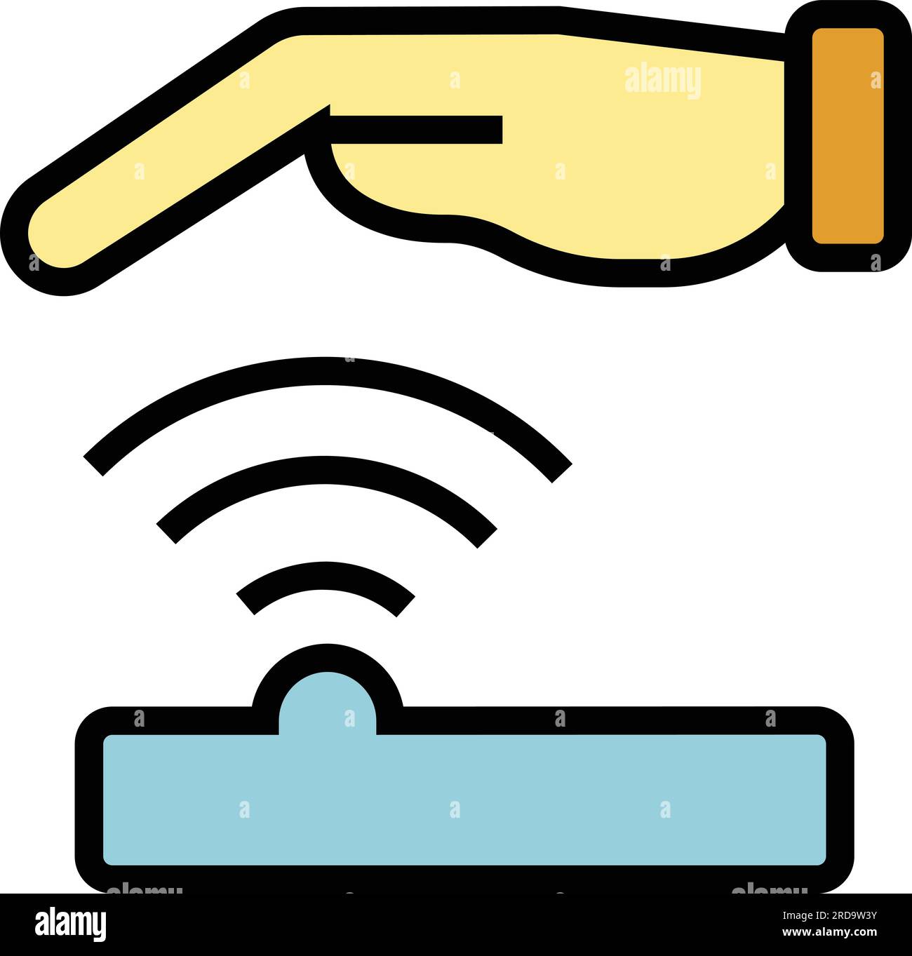 Scanning palm icon outline vector. Scan hand. Biometric recognition ...