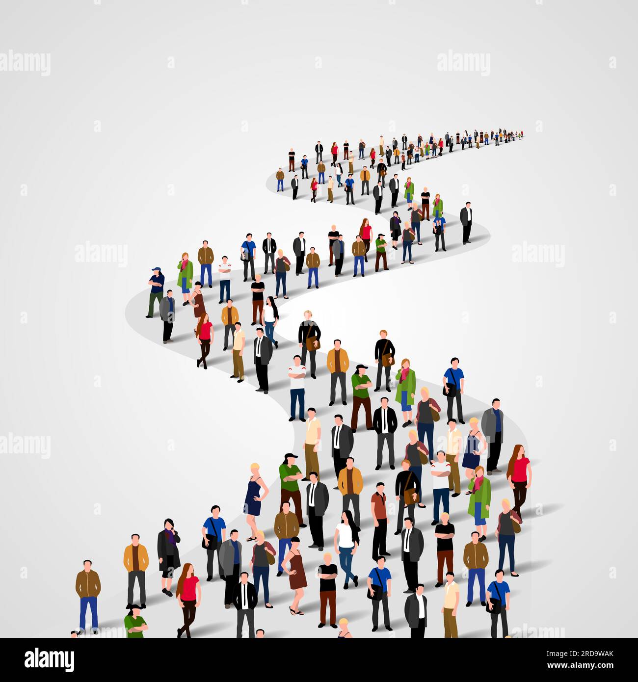 Wait in a queue Stock Vector Images - Alamy