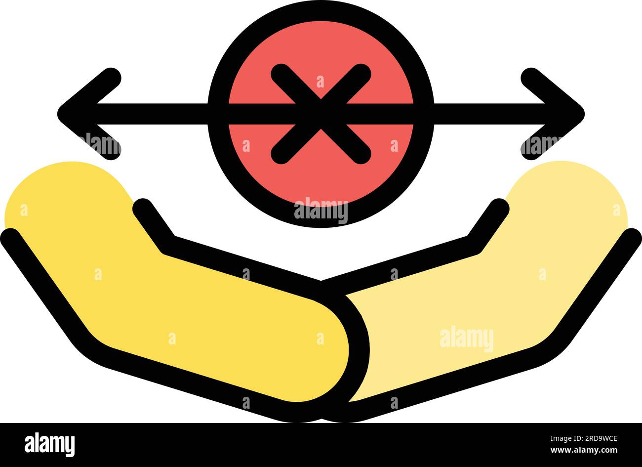 Social distance measure icon outline vector. Safety guidance. Avoid ...