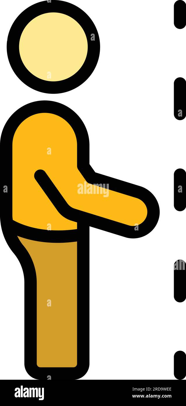 Avoid gathering icon outline vector. Social distance. Public distancing ...