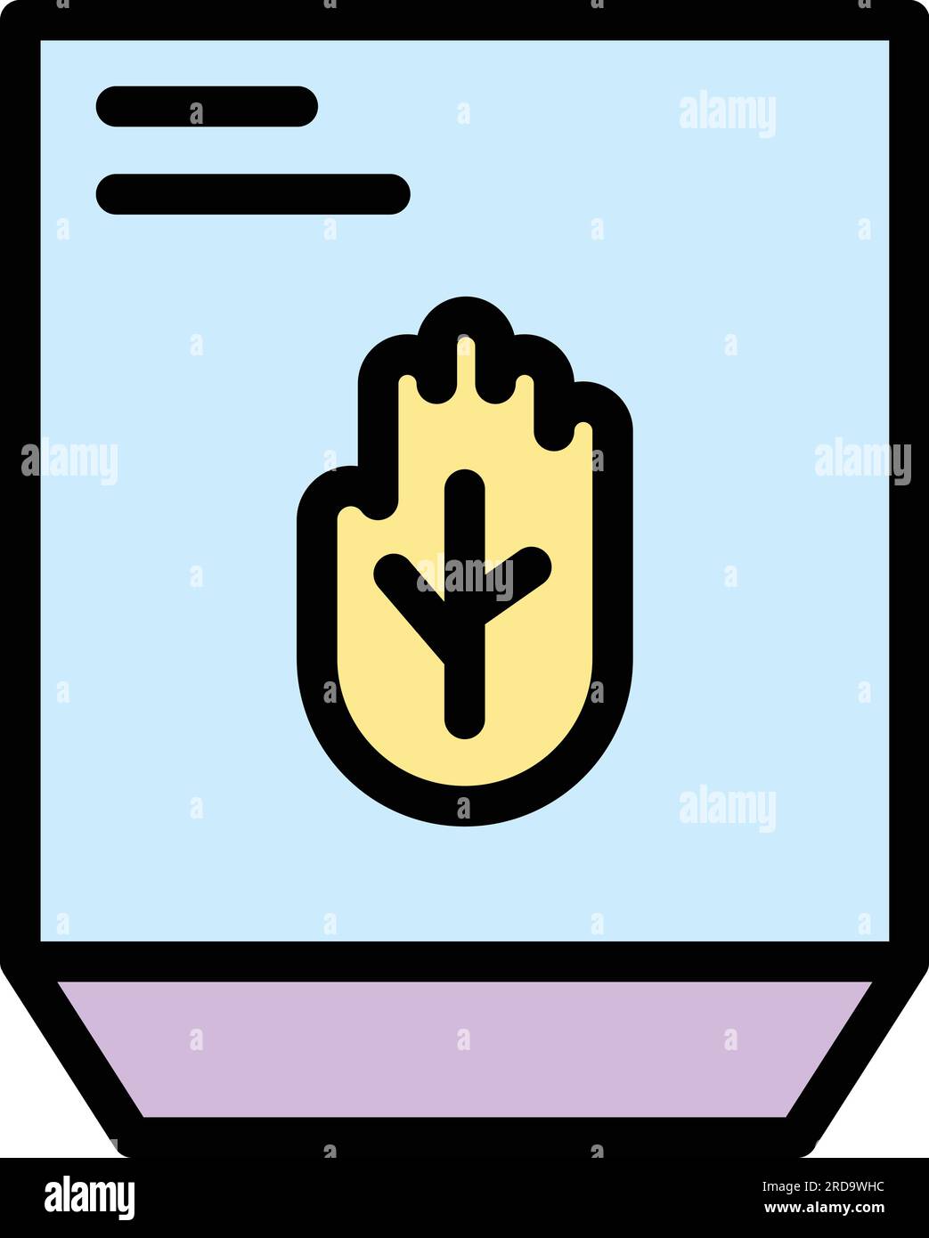Palm identification icon outline vector. Biometric recognition. Scan ...