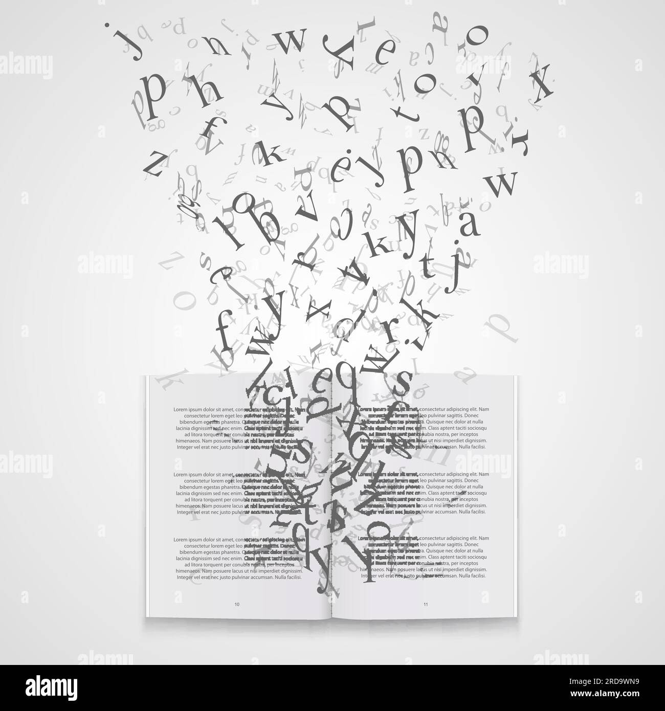 Book flying letters Stock Vector Images - Alamy