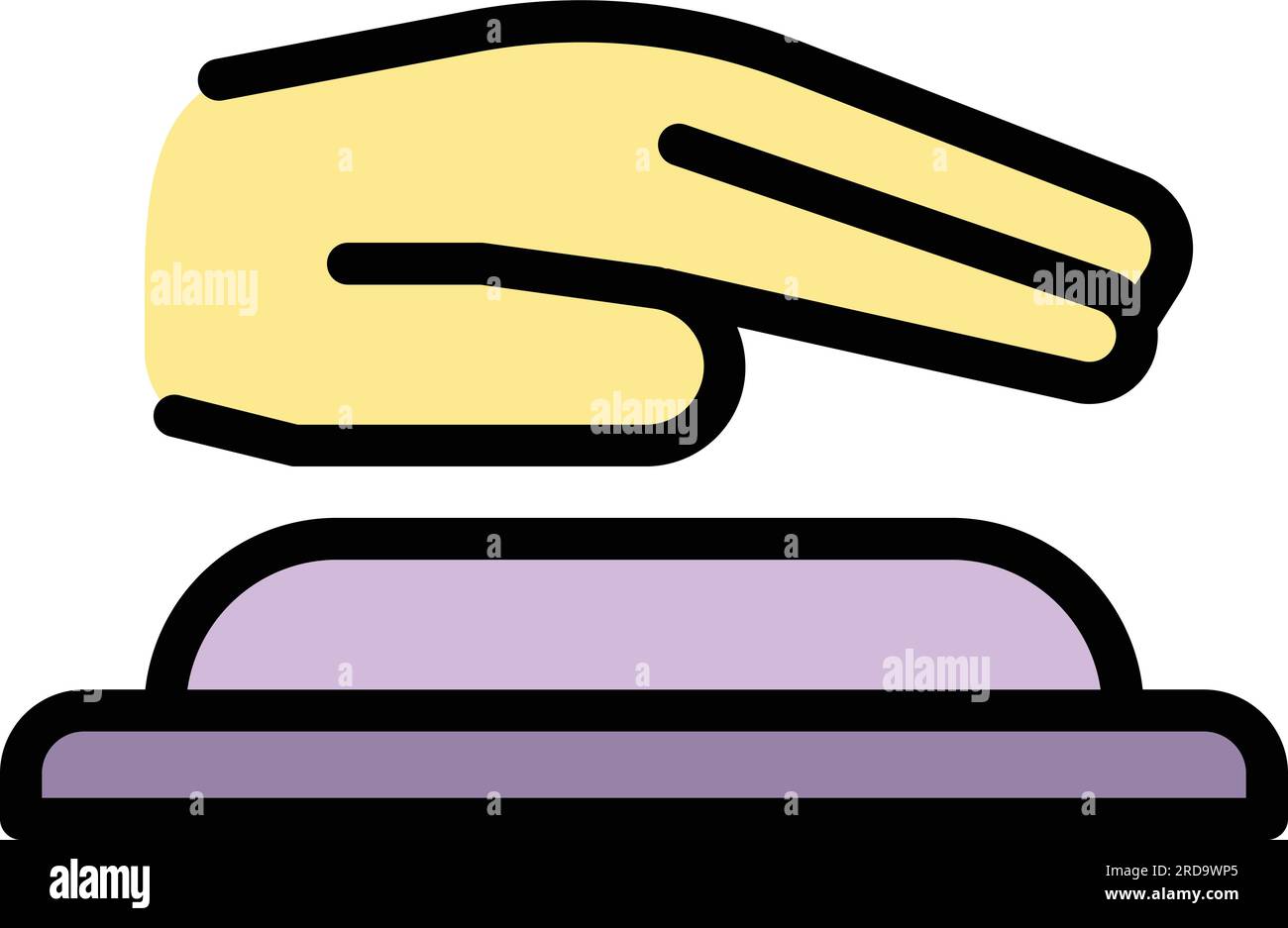 Scan palm identity icon outline vector. Hand print. Identification ...