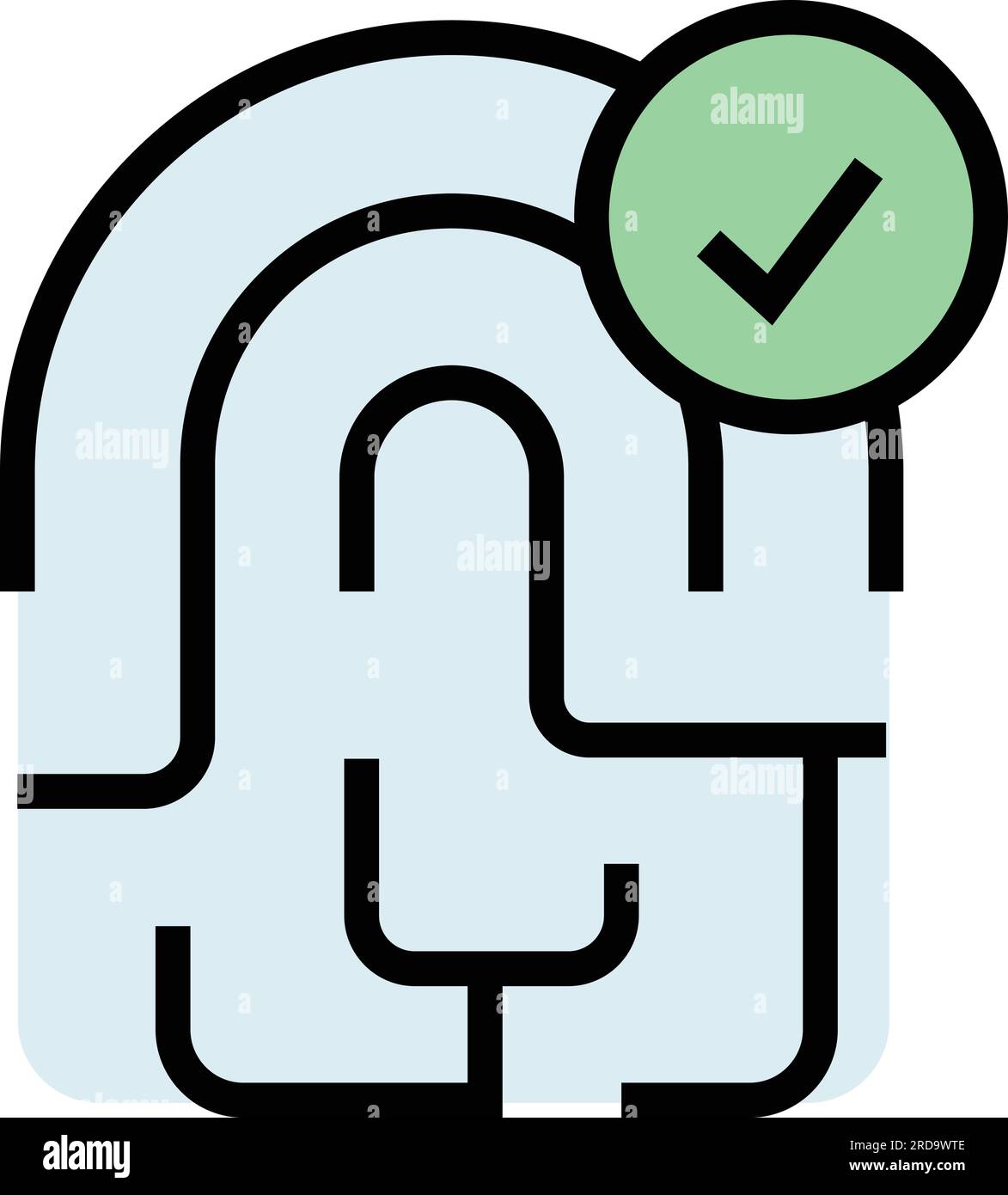 Fingerprint valid icon outline vector. Biometric id. Finger ...