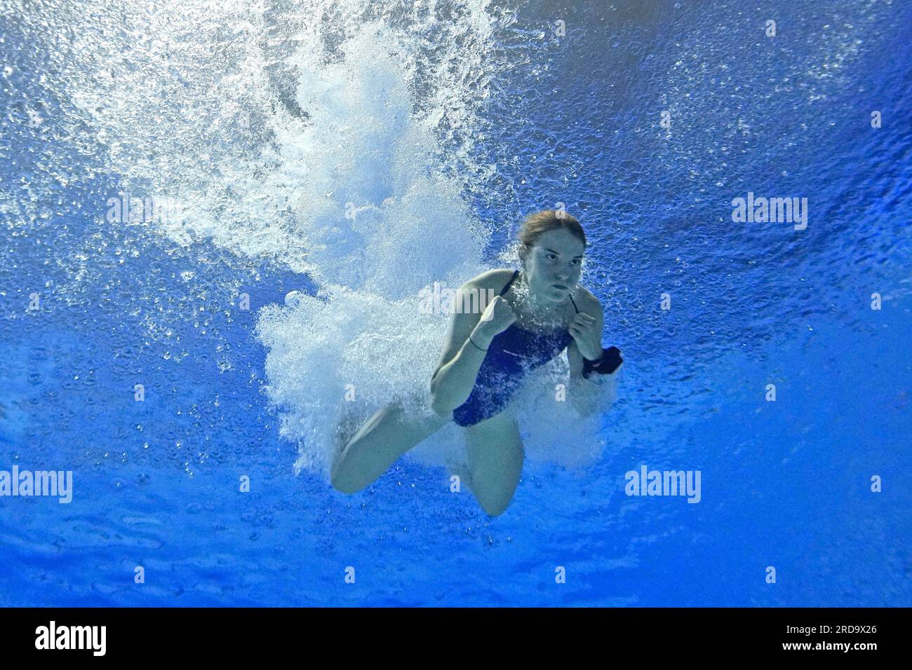 Michelle Heimberg of Switzerland competes during the women's 3m ...