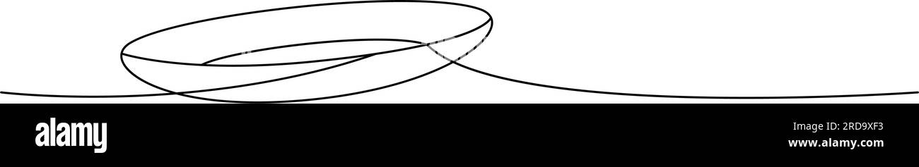 Empty plate one line continuous drawing. Kitchen tools continuous one ...