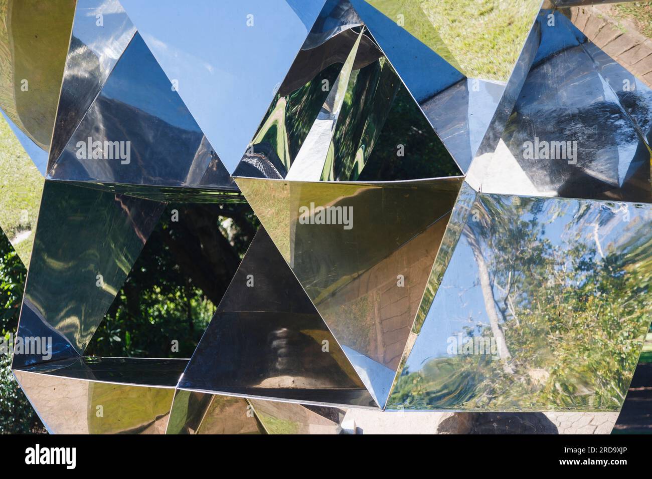 Reflections in a metal sculpture Stock Photo - Alamy