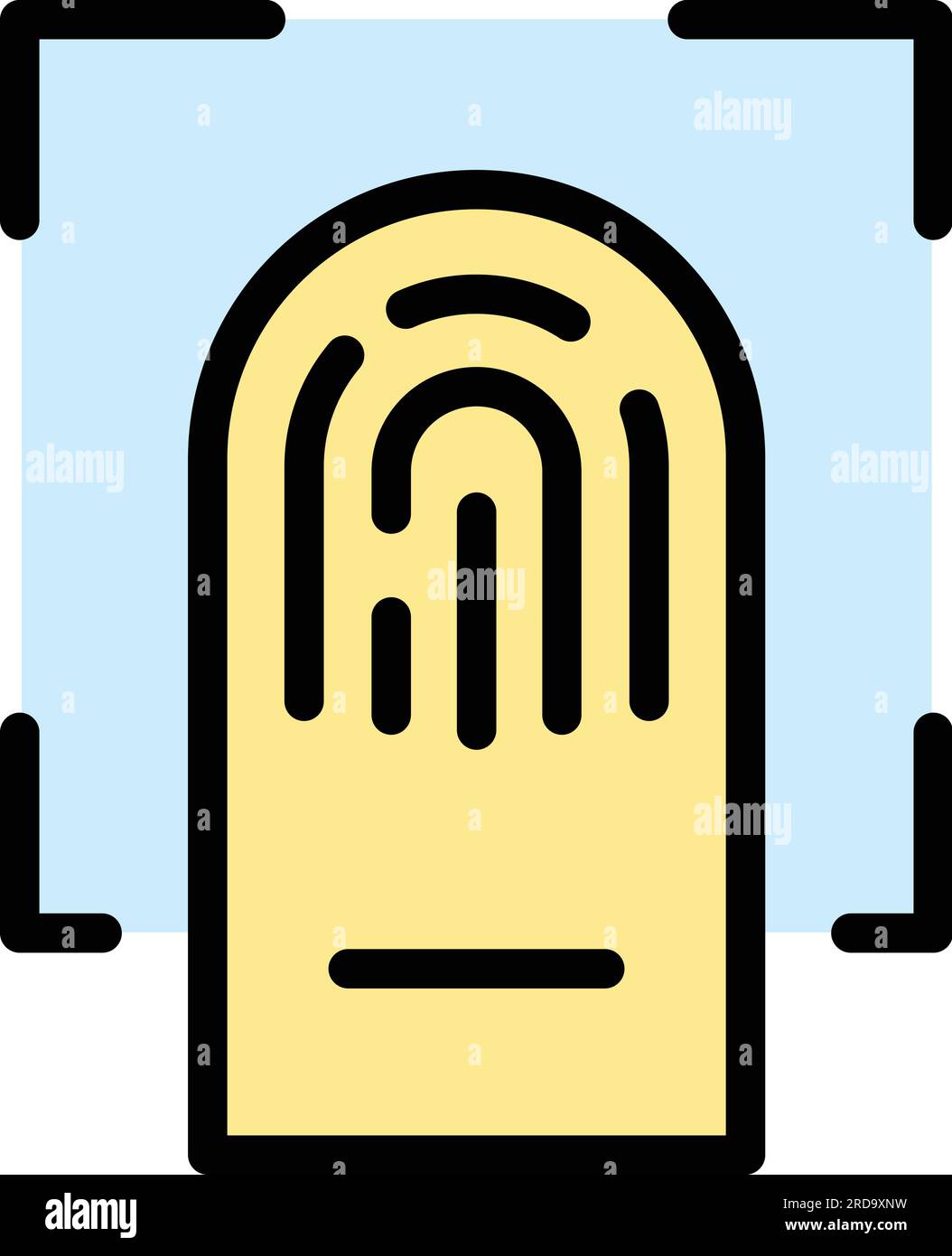 Fingerprint identification icon outline vector. Biometric scan. Finger ...
