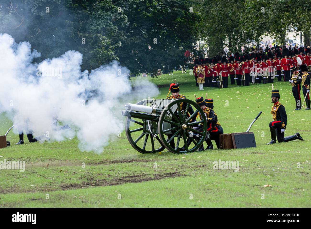 London, UK. 17th July, 2023. King's Troop, Royal Horse Artillery seen ...
