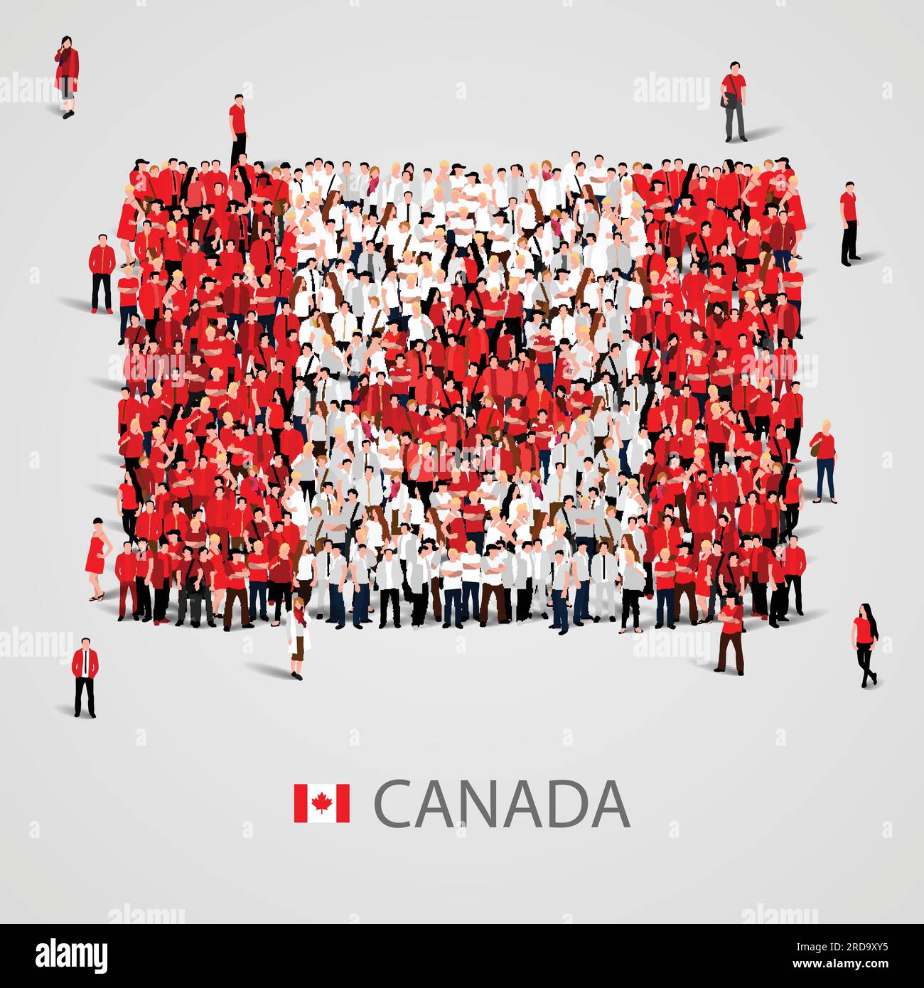 Canada flag and crowd Stock Vector Images - Alamy