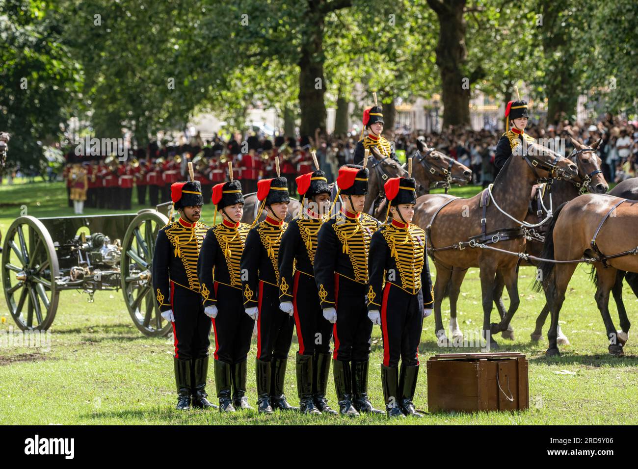 Troopers of the RHA regiment seen waiting for orders to fire their gun ...
