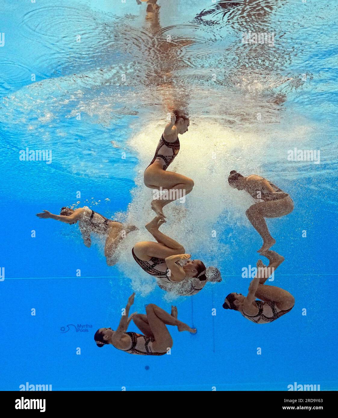 Ukraine team competes in the team free of artistic swimming at the ...