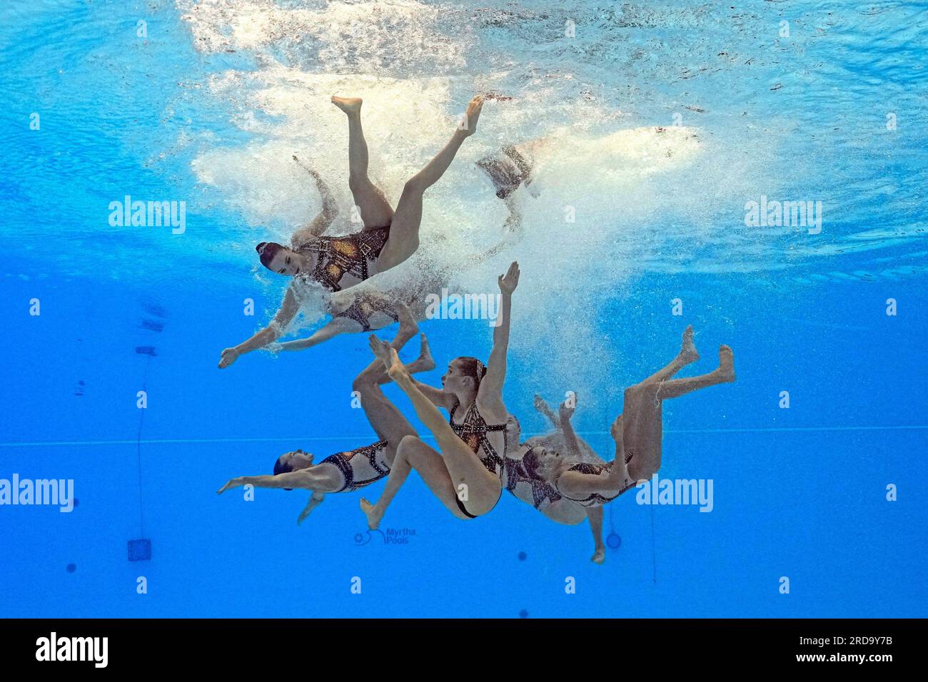 Ukraine team competes in the team free of artistic swimming at the ...