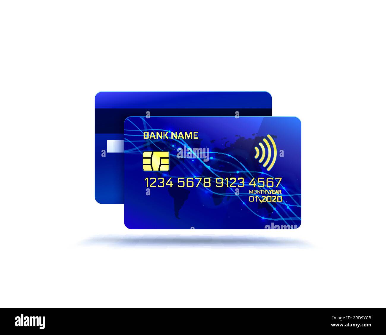 Electronic credit card icon, finance technology, white background ...