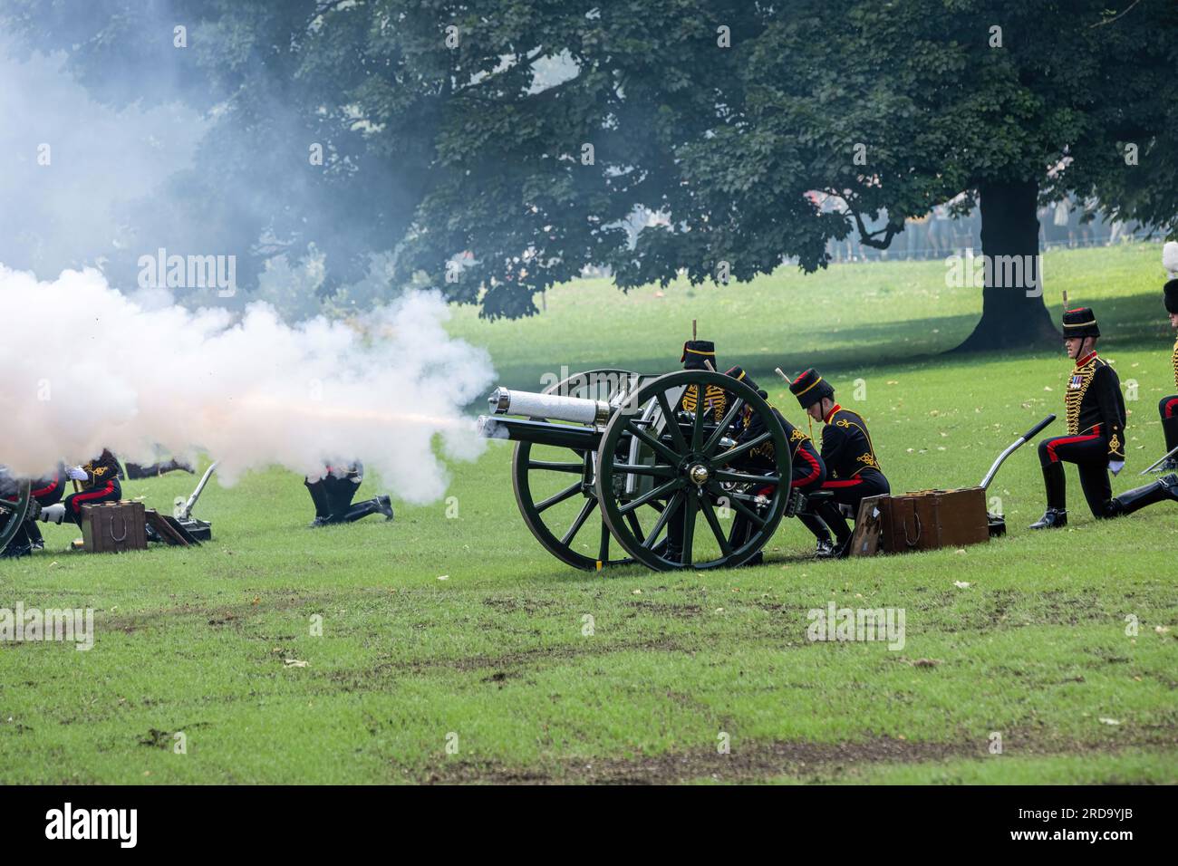 London, UK. 17th July, 2023. King's Troop, Royal Horse Artillery seen ...