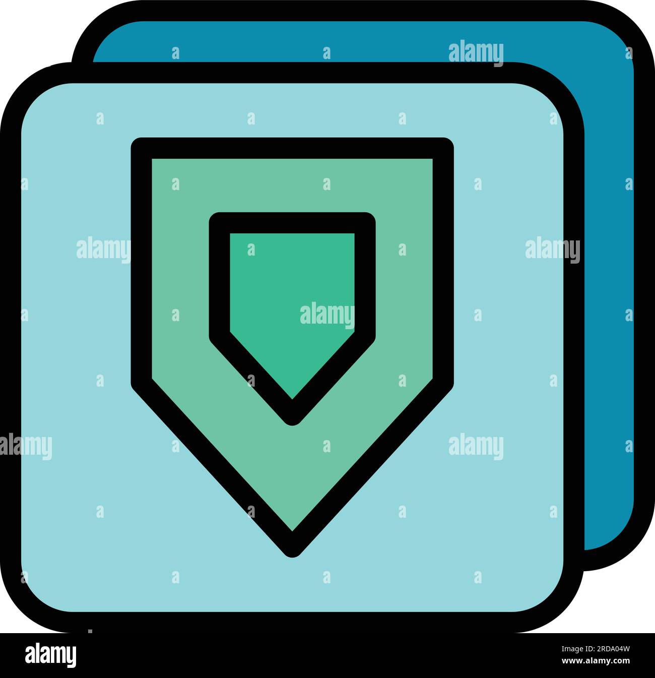 Shield safety icon outline vector. Protect guard. Privacy lock color ...