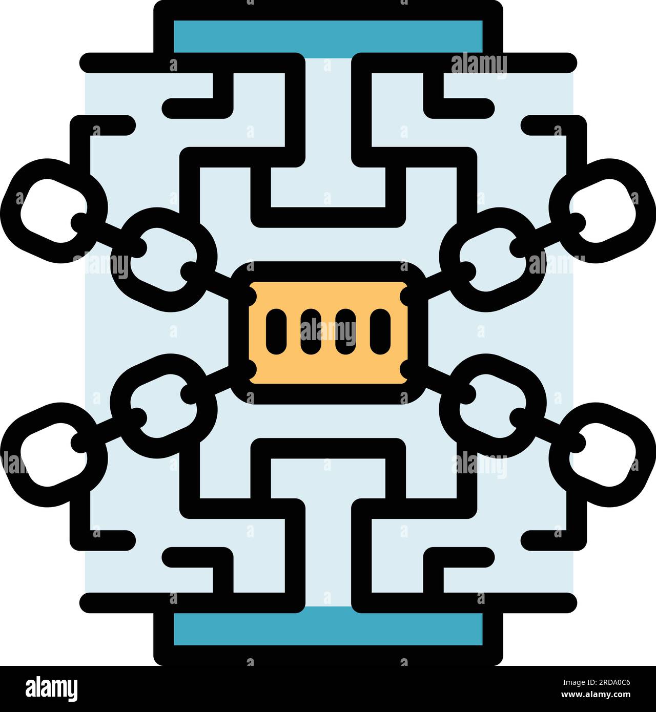 Secured Chain Icon Outline Vector Stop Fraud Secure Cyber Color Flat Stock Vector Image And Art