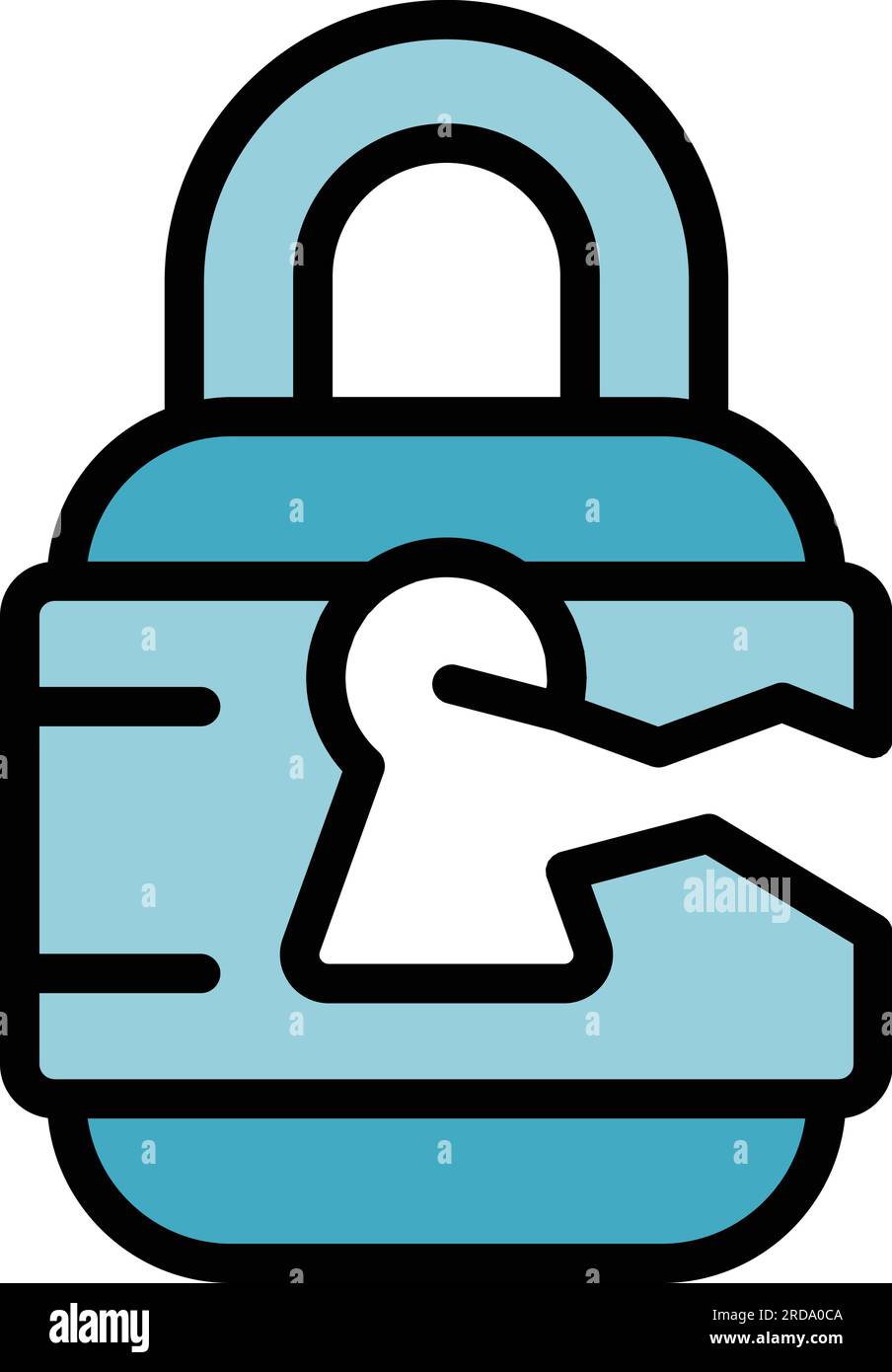 Cyber Padlock Icon Outline Vector Stop Fraud Key Money Color Flat Stock Vector Image And Art Alamy