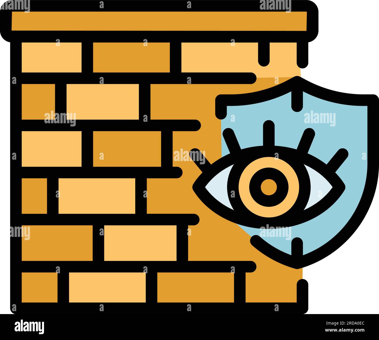 Cyber Firewall Icon Outline Vector Stop Fraud Secure Key Color Flat Stock Vector Image And Art