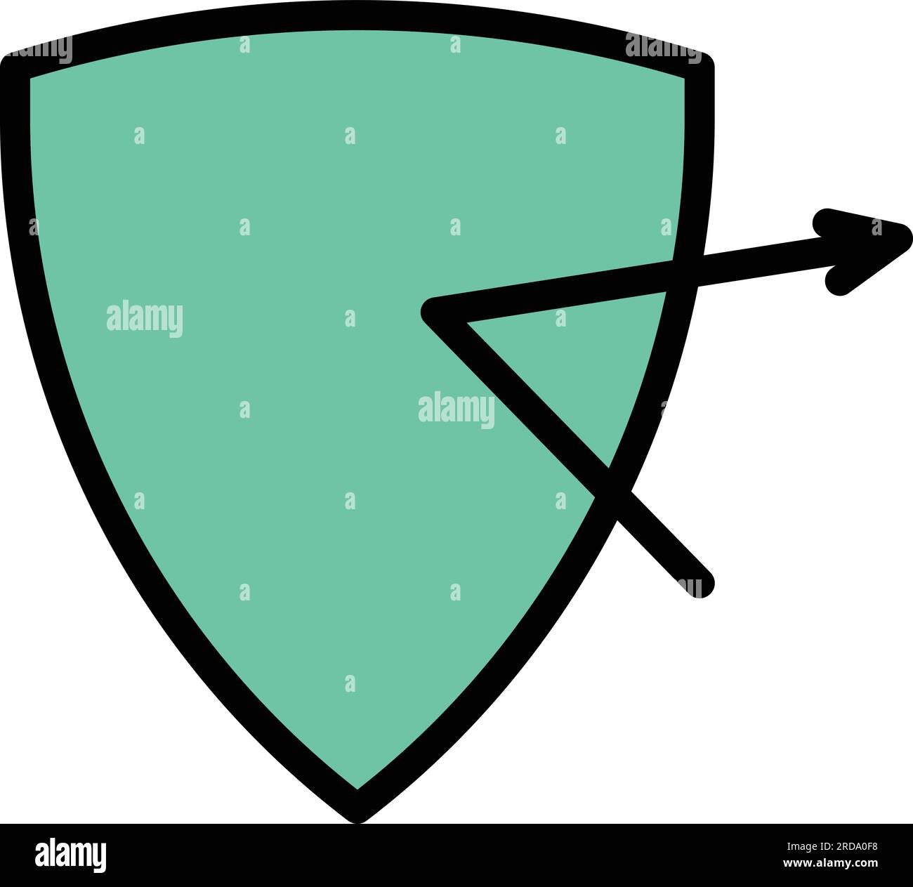 Strong shield icon outline vector. Protect guard. Safety lock color ...