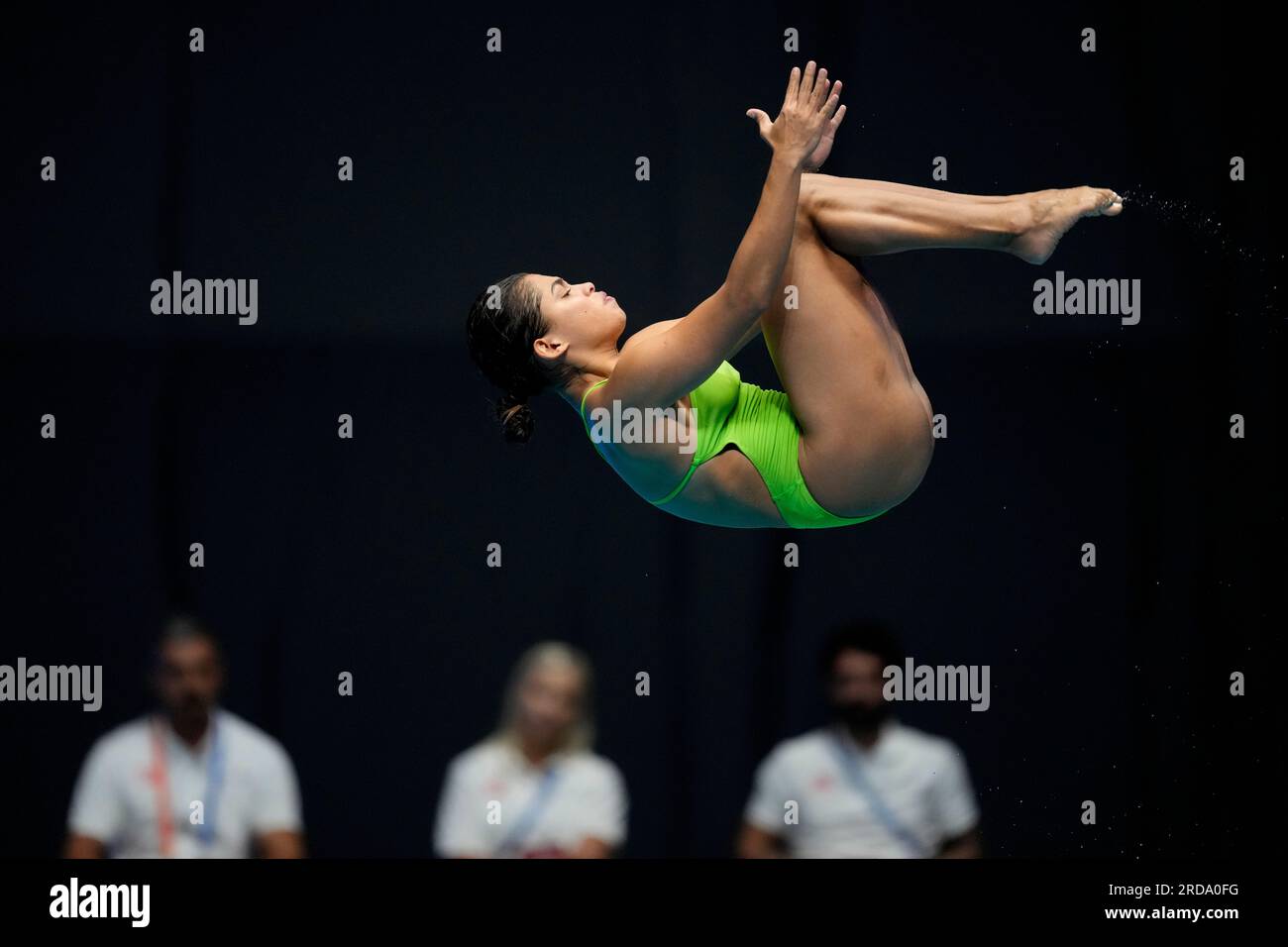 Elizabeth Perez of Venezuela competes during the women's 3m springboard ...