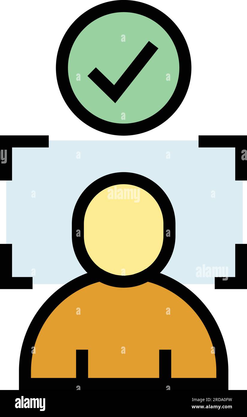 Face Detection Icon Outline Vector Biometric Detect Scan Fingerprint