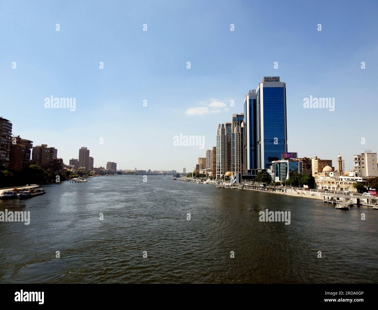 Cairo, Egypt, June 29 2023: The river Nile of Egypt with modern ...