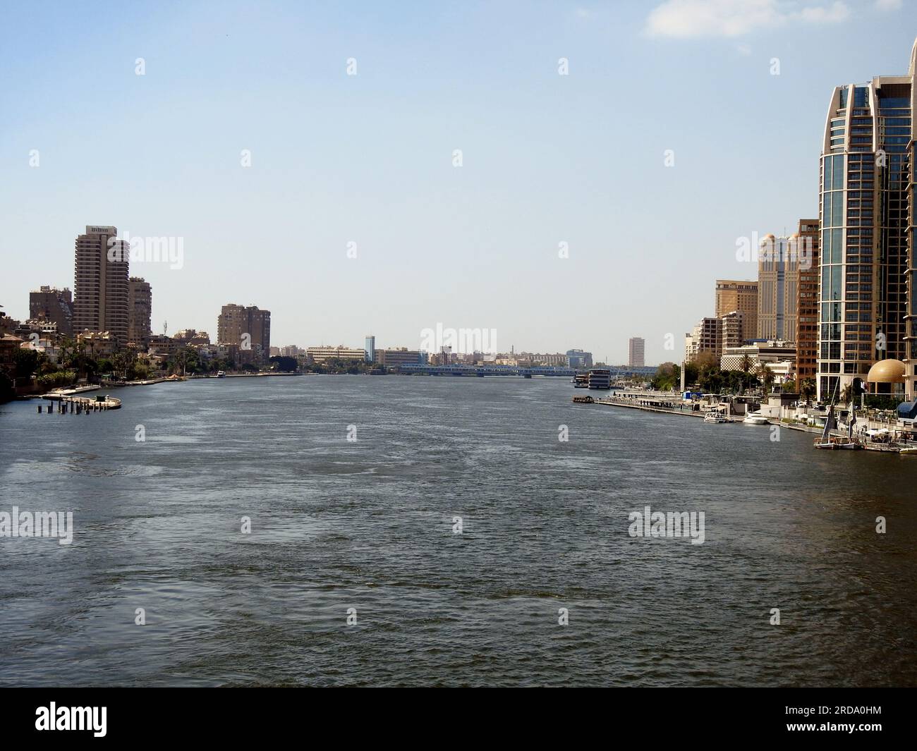 Cairo, Egypt, June 29 2023: The river Nile of Egypt with modern ...