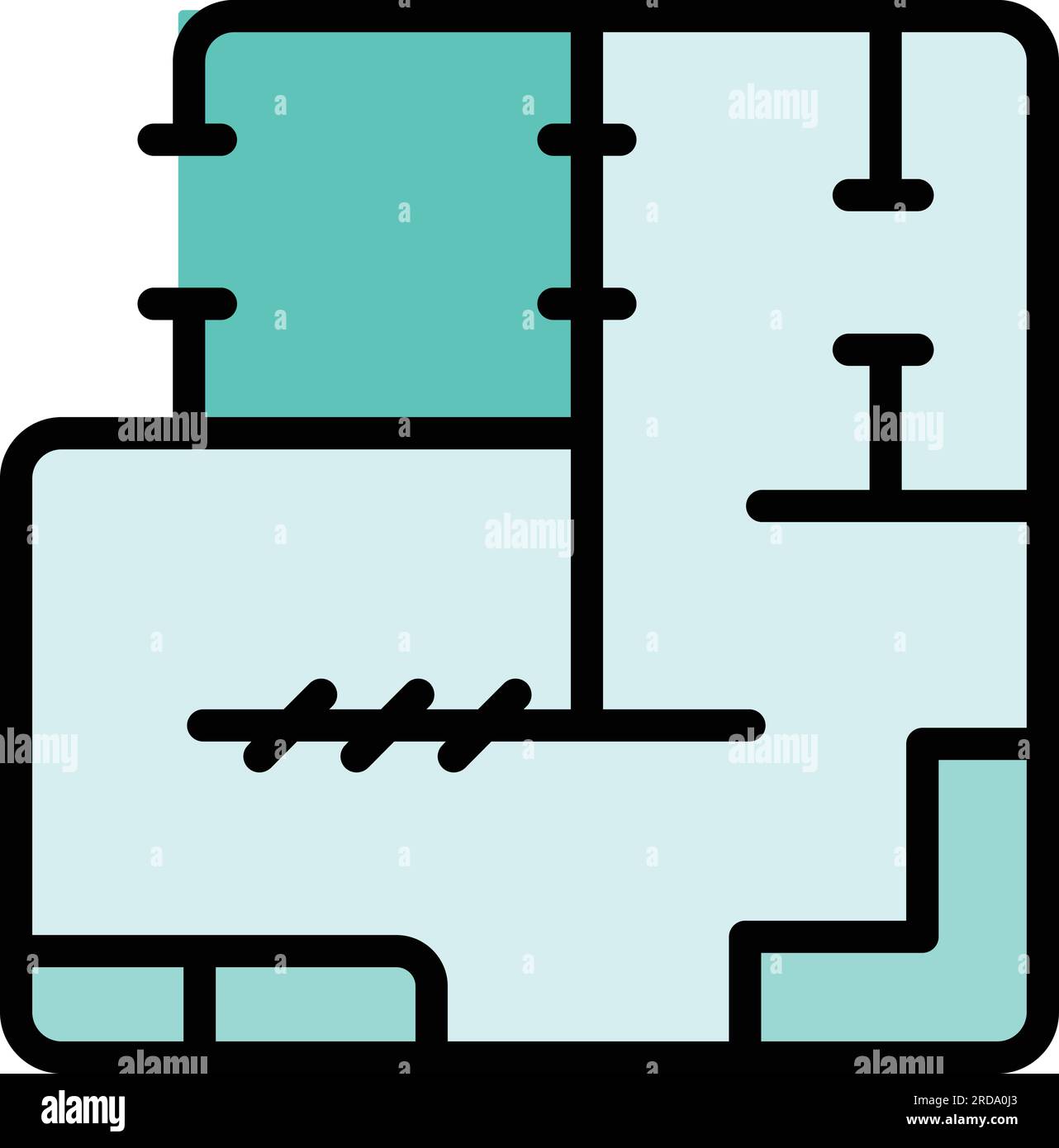 Apartment plan icon outline vector. City building. House facade color ...
