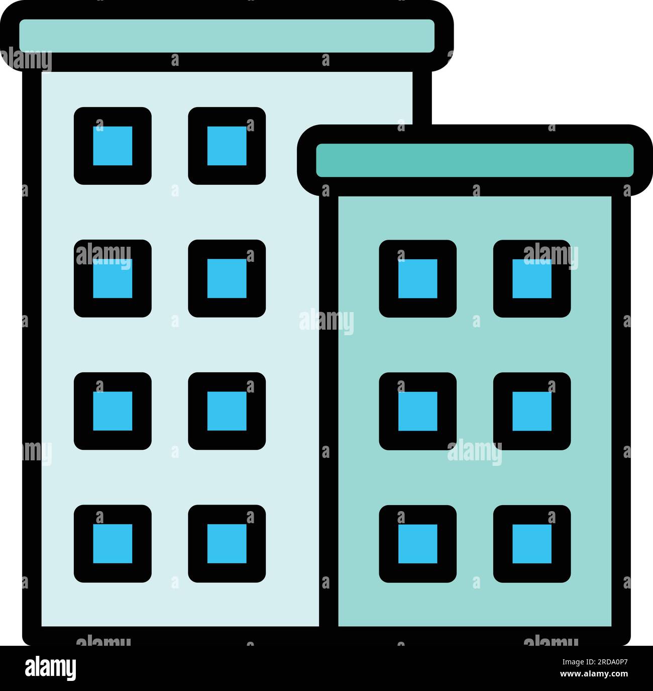 Multistory map icon outline vector. Block building. City apartment ...