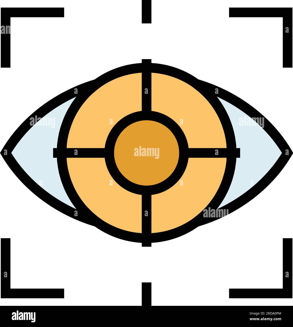 Eye Scanning Icon Outline Vector Scan Vision Retina Recognition Color Flat Stock Vector Image