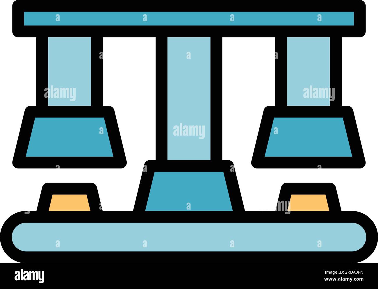 Manufacturing machine icon outline vector. Factory equipment. Conveyor ...